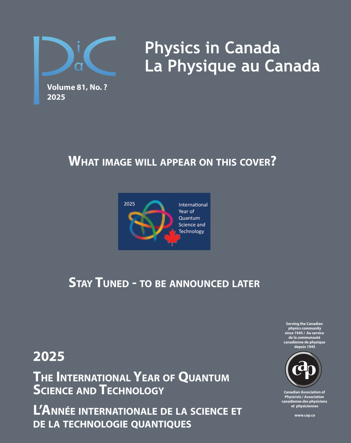 Canadian Association of Physicists 2025 International Year of Quantum S ...